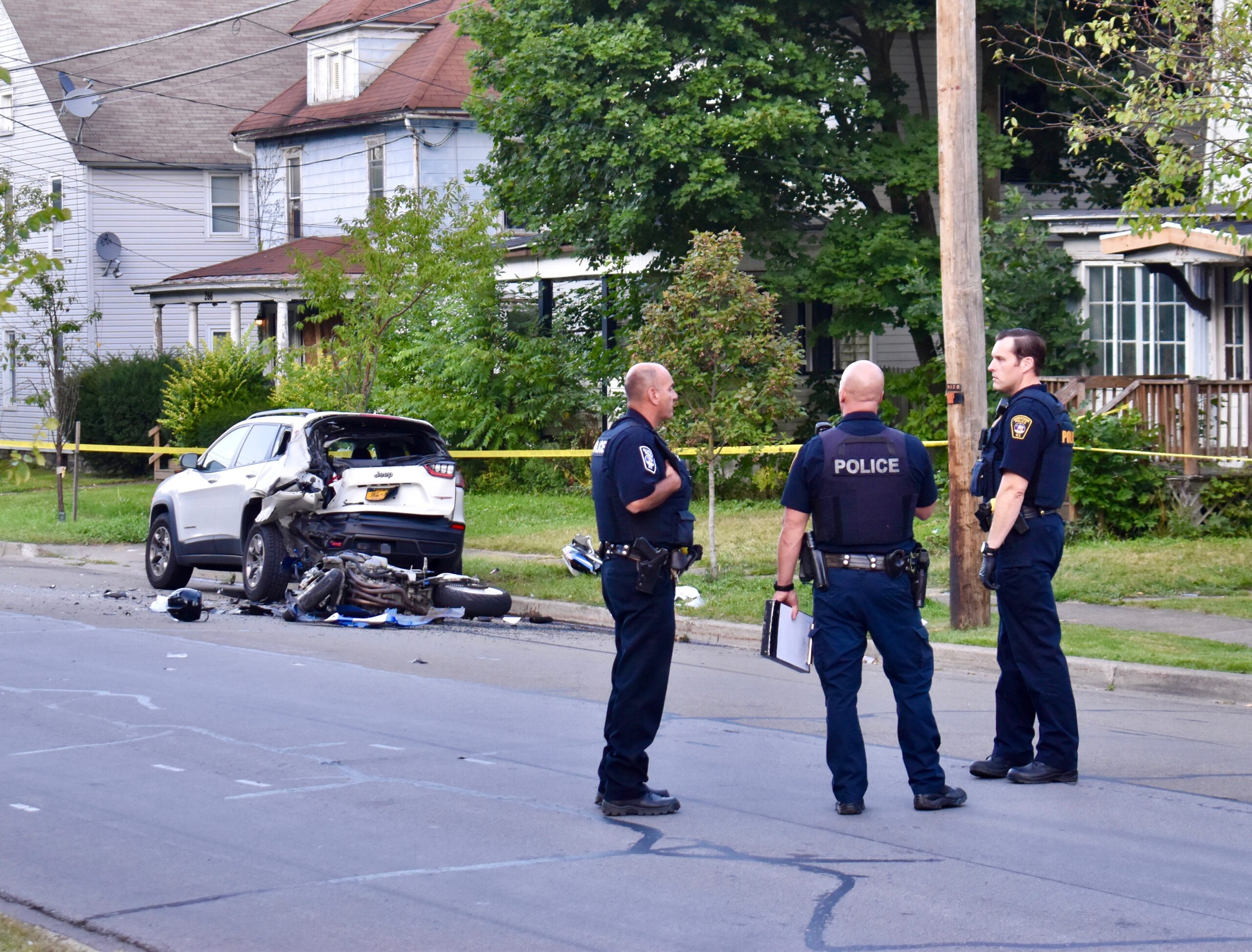 Car Crashes Into Motorcycle